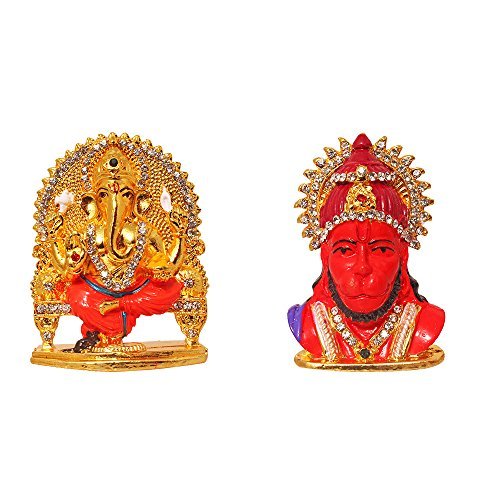 Buy Combo 2 Statue God Ganesha & Hanuman Idol Puja Mandir / Home Temple ...