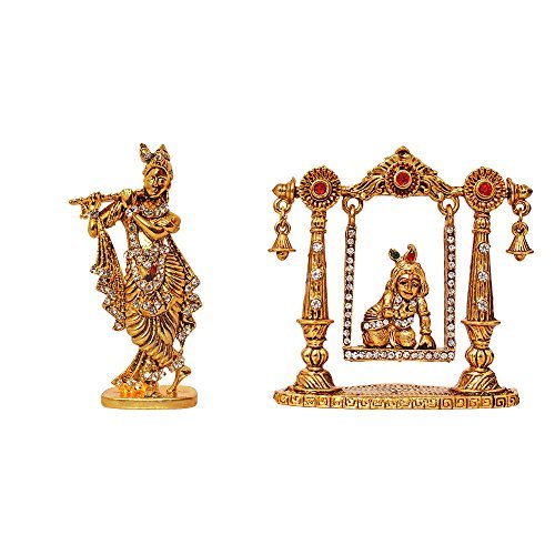 Buy Combo 2 Statue God Krishna & Krishna Idol Puja Mandir / Temple ...