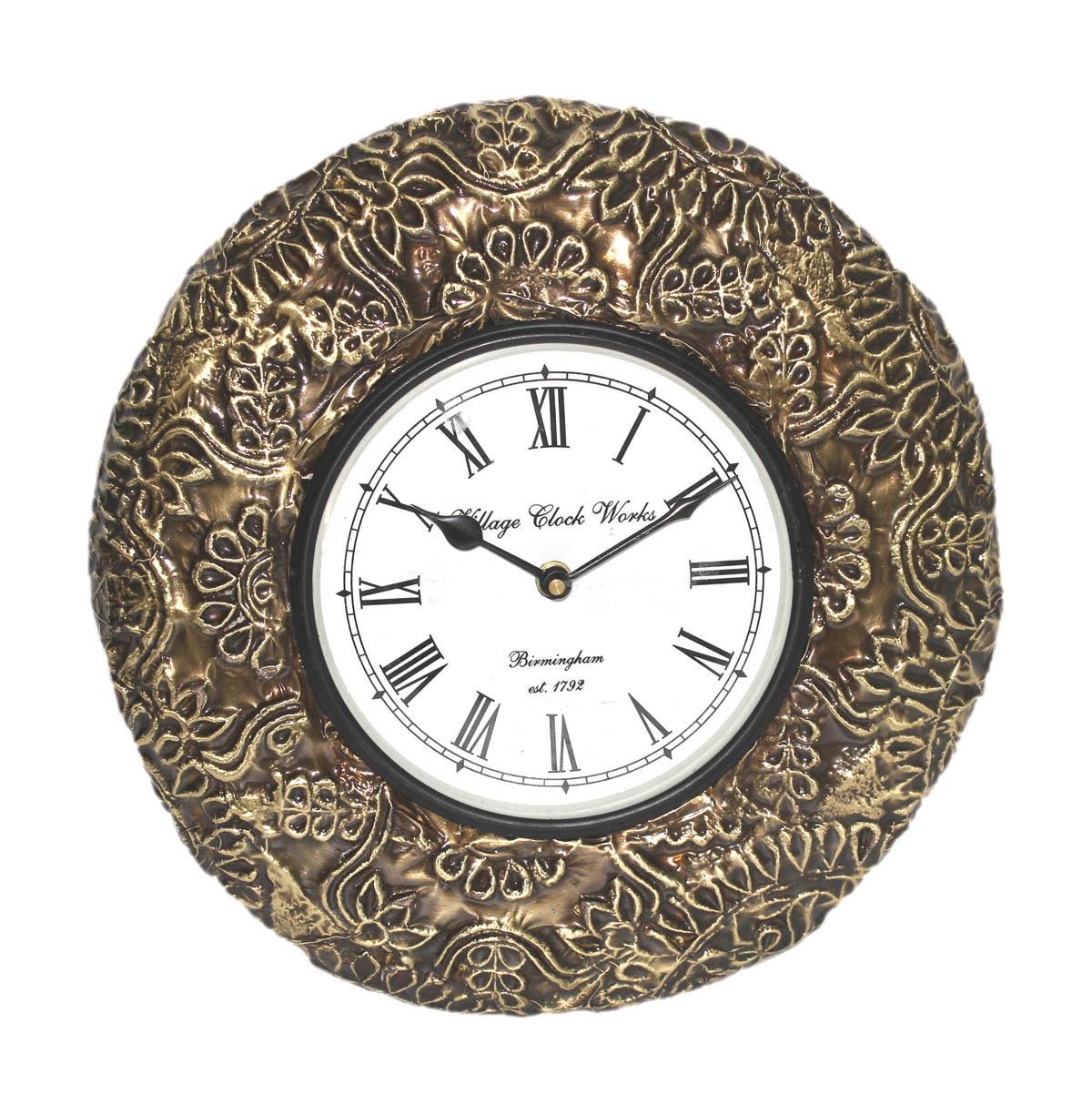 Buy Village Clockworks Brass Glass Wall Clock (30.48 cm x 5.08 cm x 30. ...