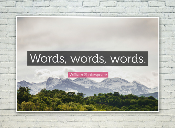 Buy Posterskart Words, Words, Words William Shakespeare Quote Poster ...