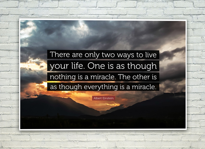 Buy Posterskart Miracle Albert Einstein Quote Poster (12 x 18 inch ...