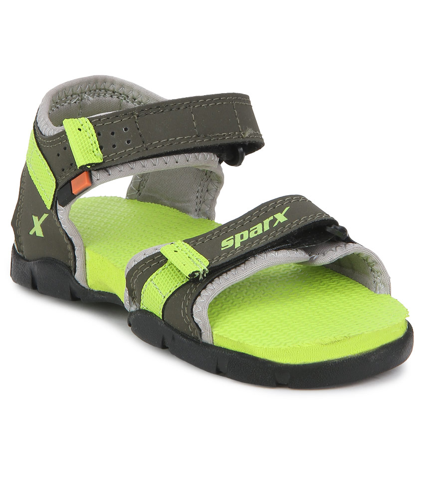 Buy Sparx Kids Olive & Flourscent Green Floater Sandals (SS-109K ...