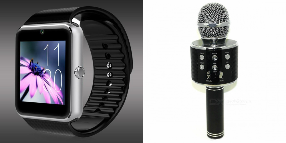 Buy Mirza GT08 Smart Watch and WS 858 Microphone Karrokke Bluetooth ...