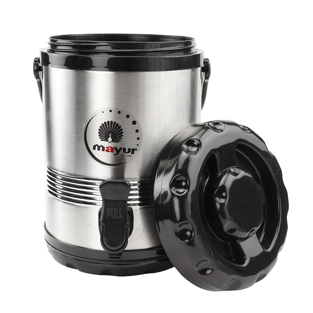 Buy mayur Stainless Steel Water Jug Silver Black ( 7.5 Ltr) Online ...
