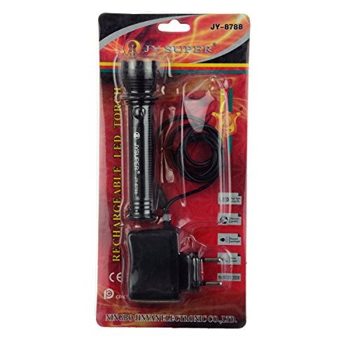Buy Jy Super Metal Torch Light With Charger (Black, 4 Watts) Online ...