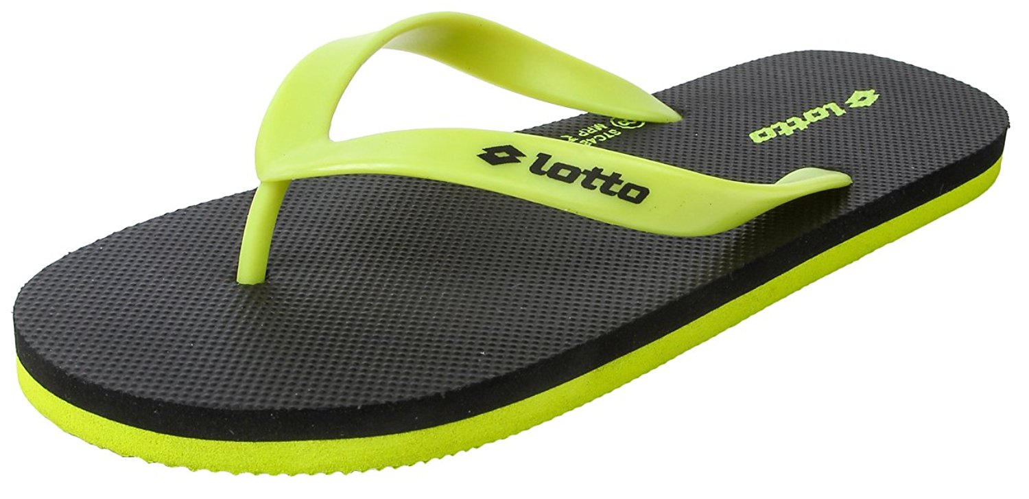 Buy Lotto Men'S Yellow And Black Flip Flops Online @ ₹349 from ShopClues