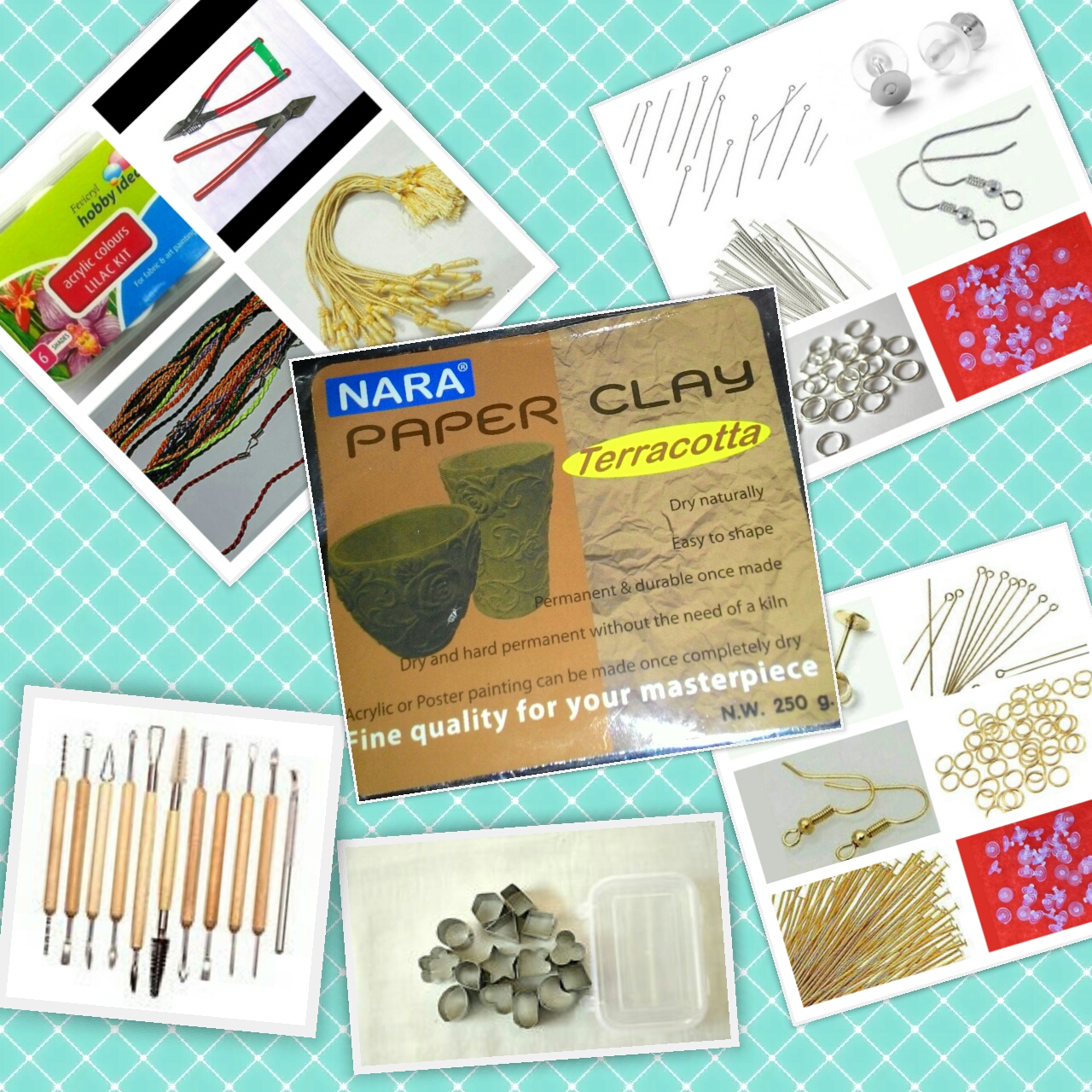Buy Terracotta jewellery making tools kit , brown clay and pottery ...