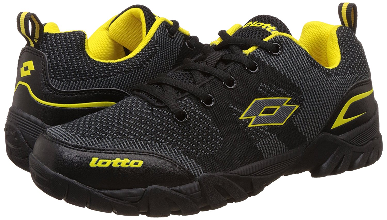 Buy Lotto Men's Black,Yellow Lace Up Running Shoe Online @ ₹3299 from ...
