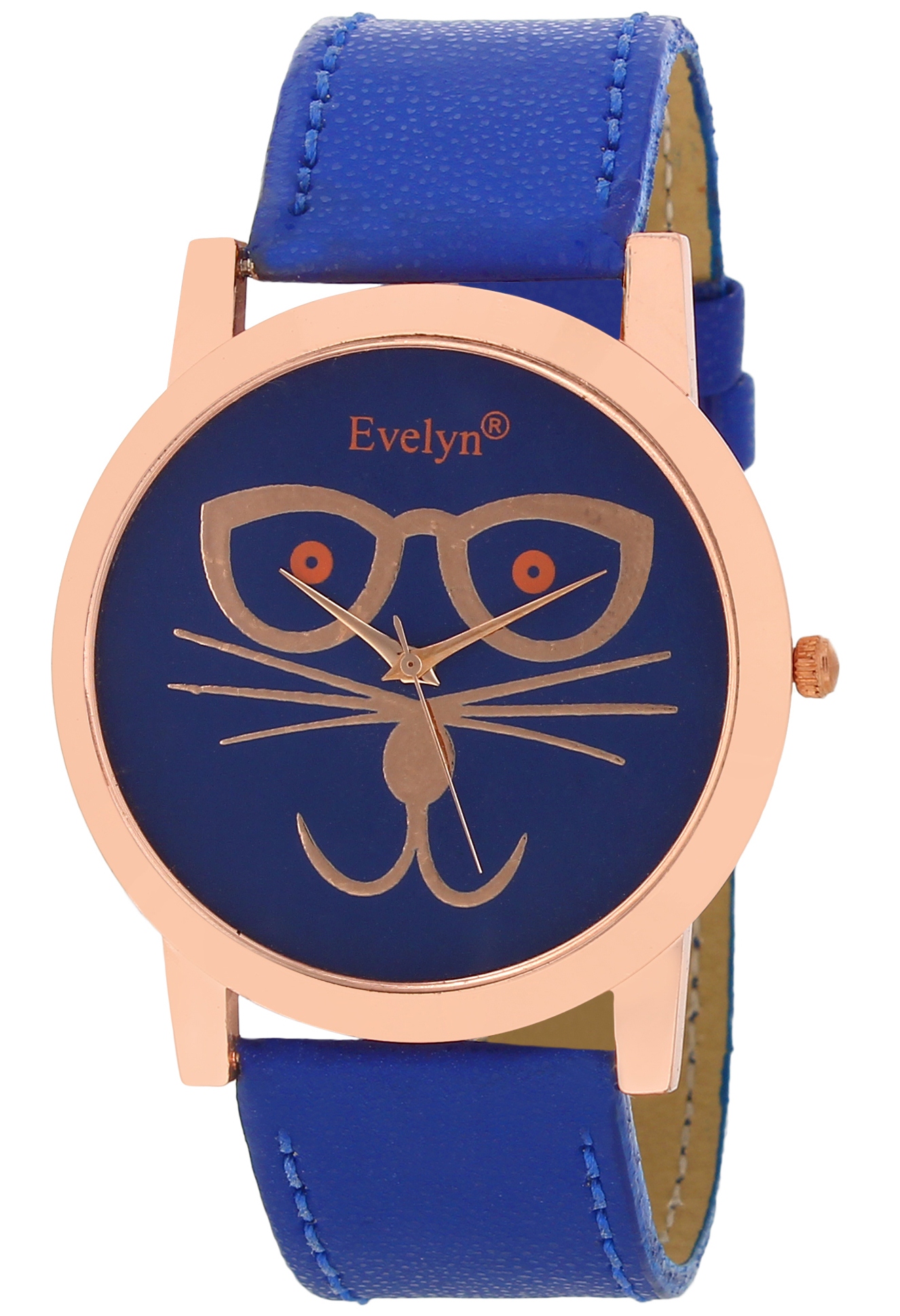Buy Evelyn wrist watch Stylish Broad BlueStrap Blue Dial Watch for ...