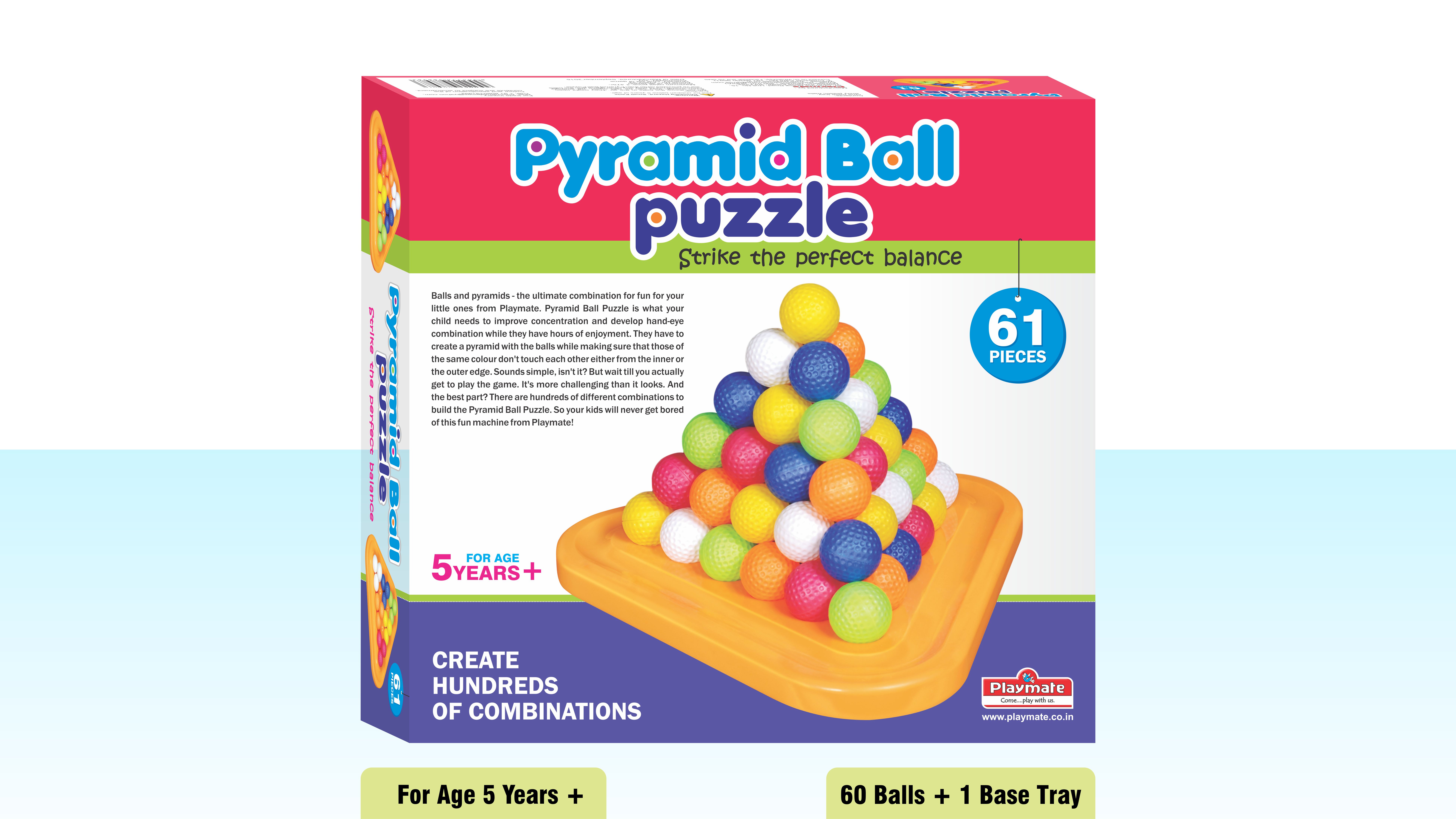 Buy Playmate Pyramid Ball 61 pcs - Strike the perfect balance. Age 2 to ...