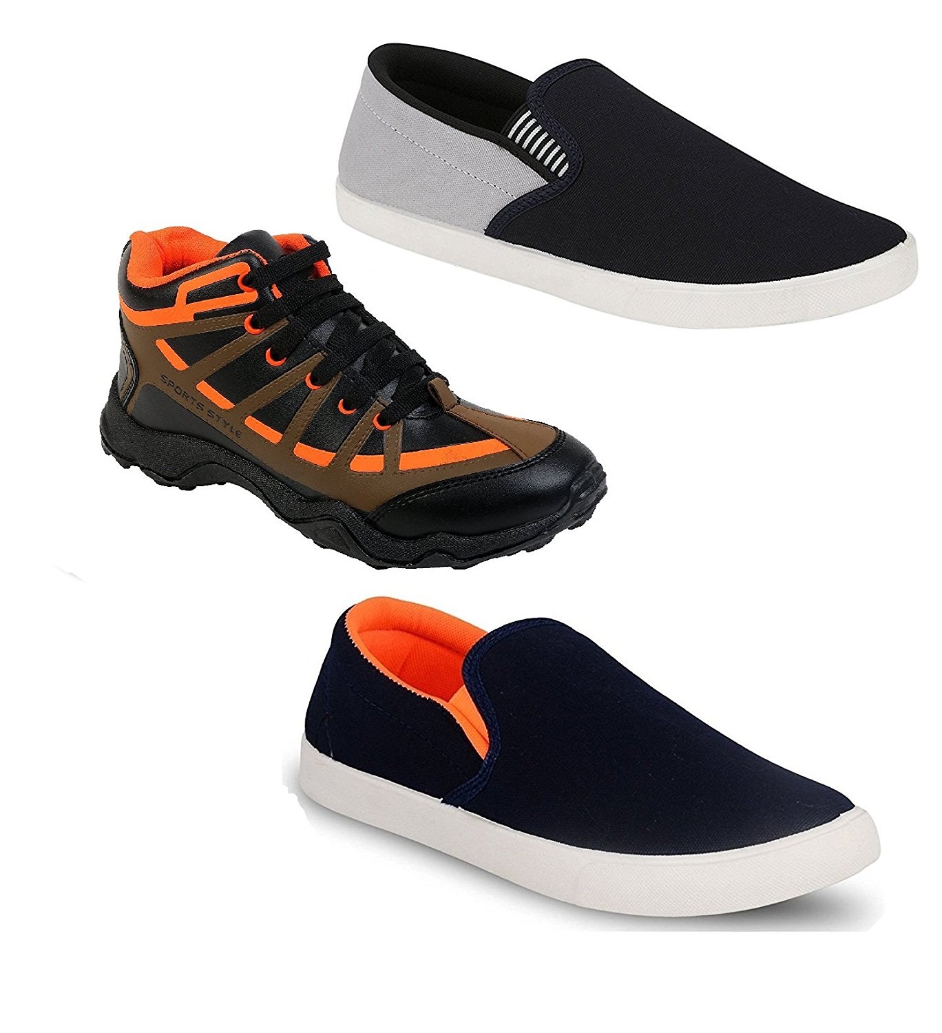 Buy Chevit Men's Trio Pack of 3 Casual Running Shoes (Sports Shoes ...