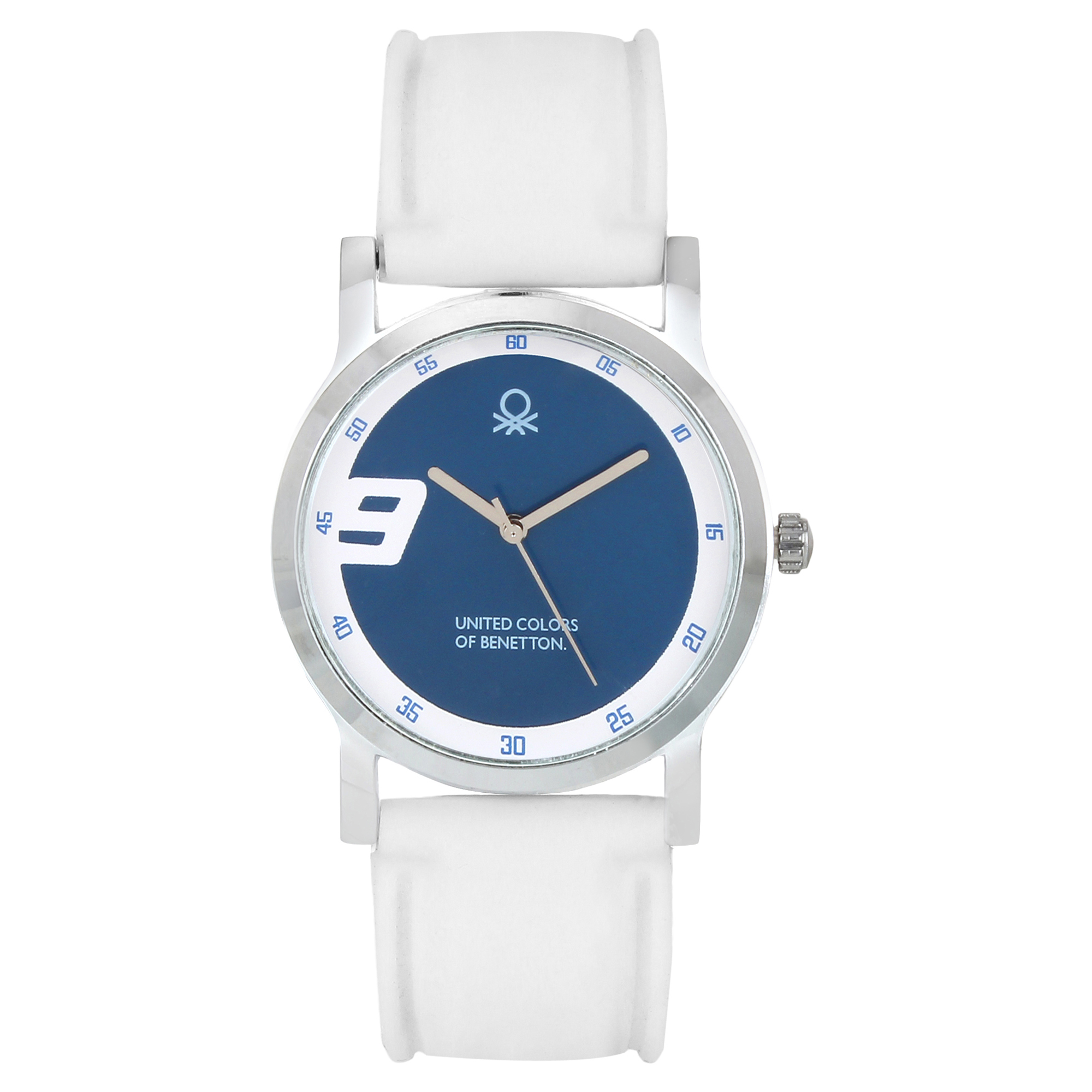 Buy Benetton White Dial Silicon Strap Analog Watch Online @ ₹2499 from ...