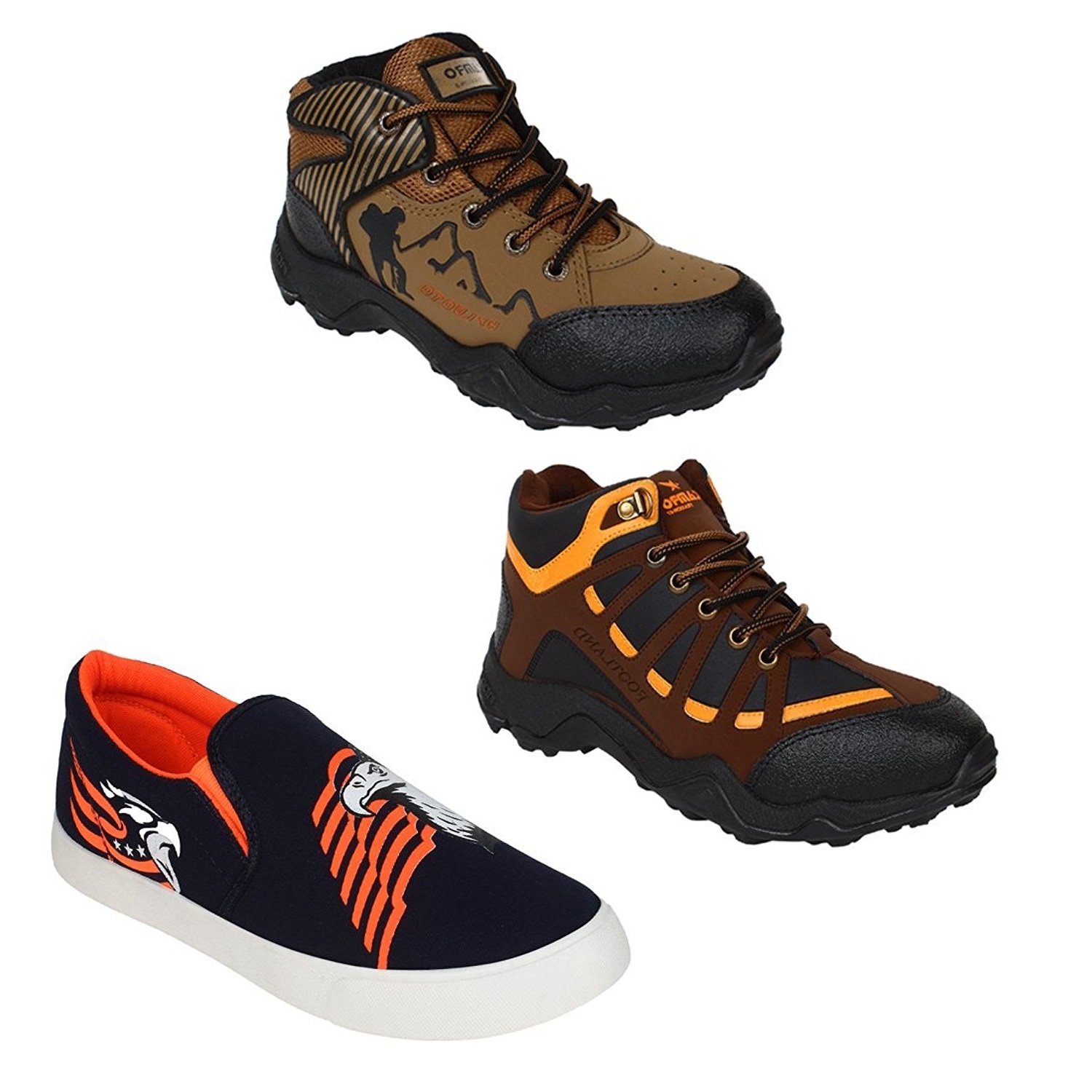 Buy Chevit Men's Trio Pack of 3 Casual Training Shoes (Training Shoes ...