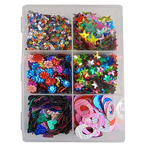 Buy shoppee sequins sitara 100 gm box for jewellery making art and ...