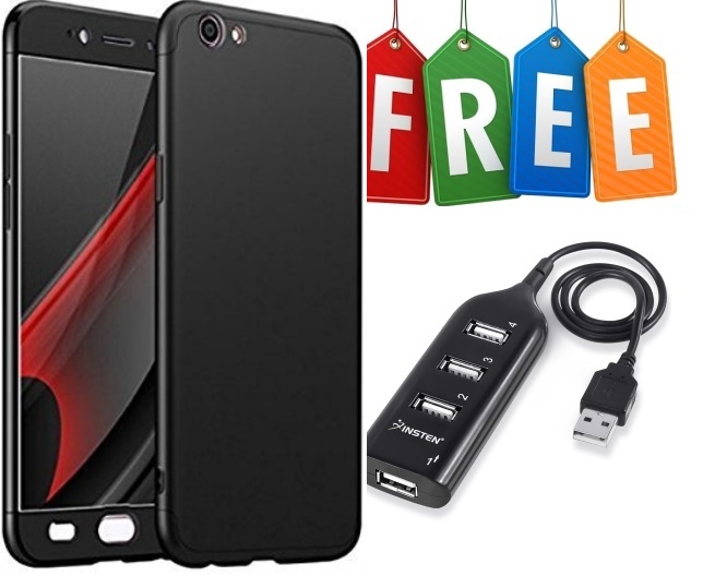 Buy Oppo A57 360 Degree Cover With Tempered Glass With Free USB Hub ...