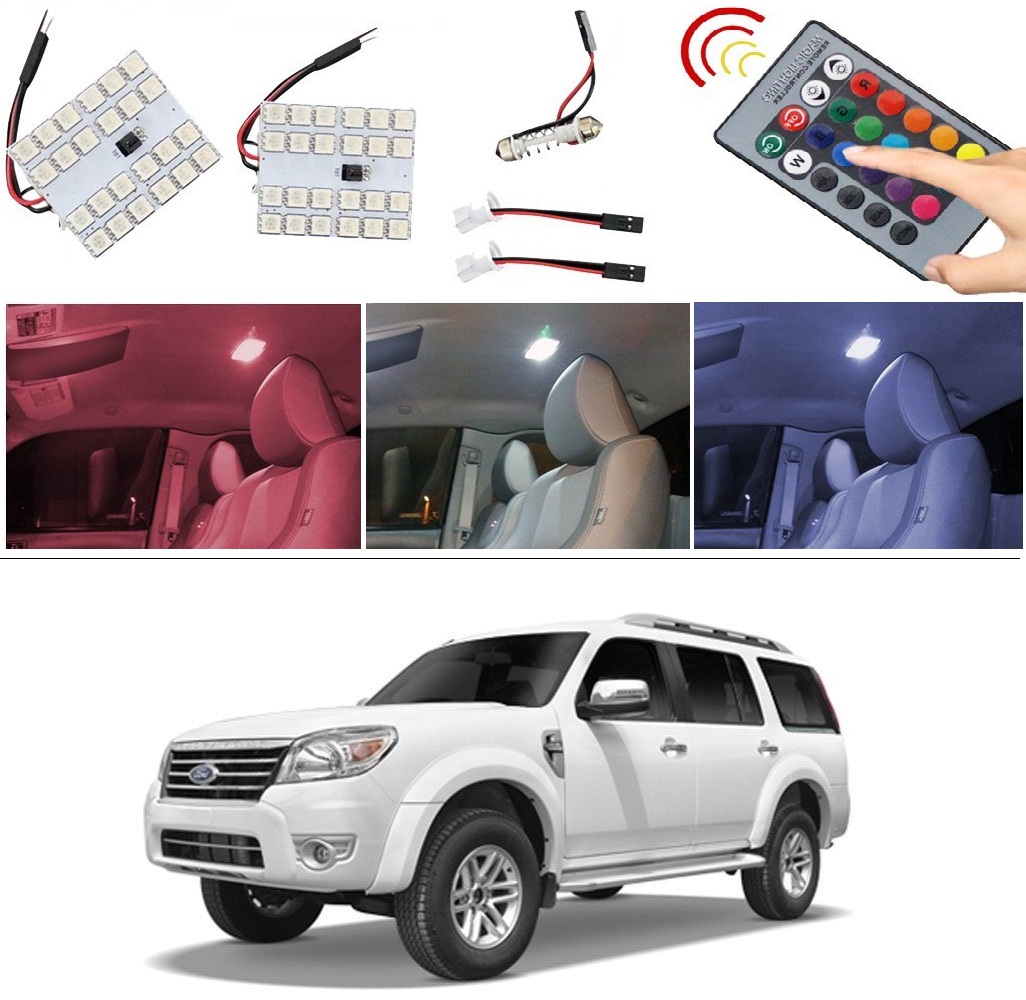 Buy AutoStark Remote Changing Color 2Pc 24 LED SMD Car Roof Light Dome ...