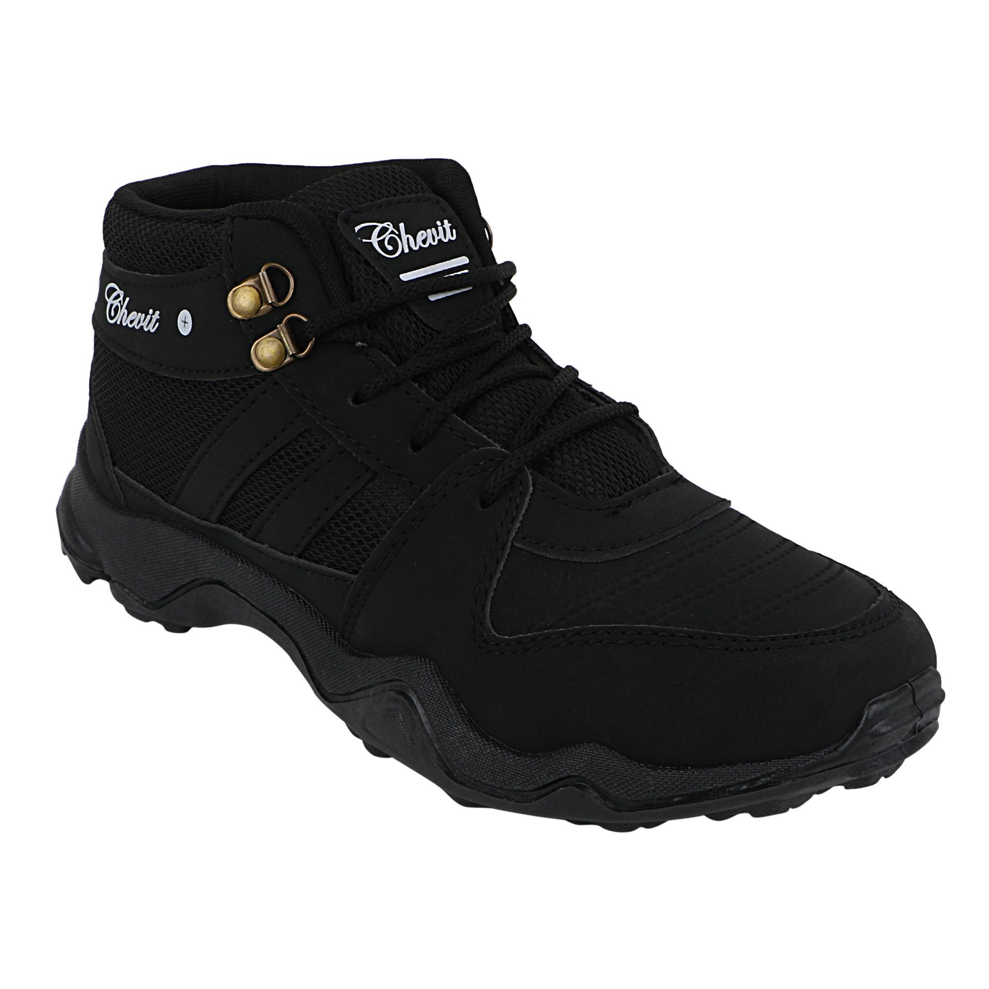 Buy Chevit Men's Stylish 416 Black Tracking Casual Running Shoes ...