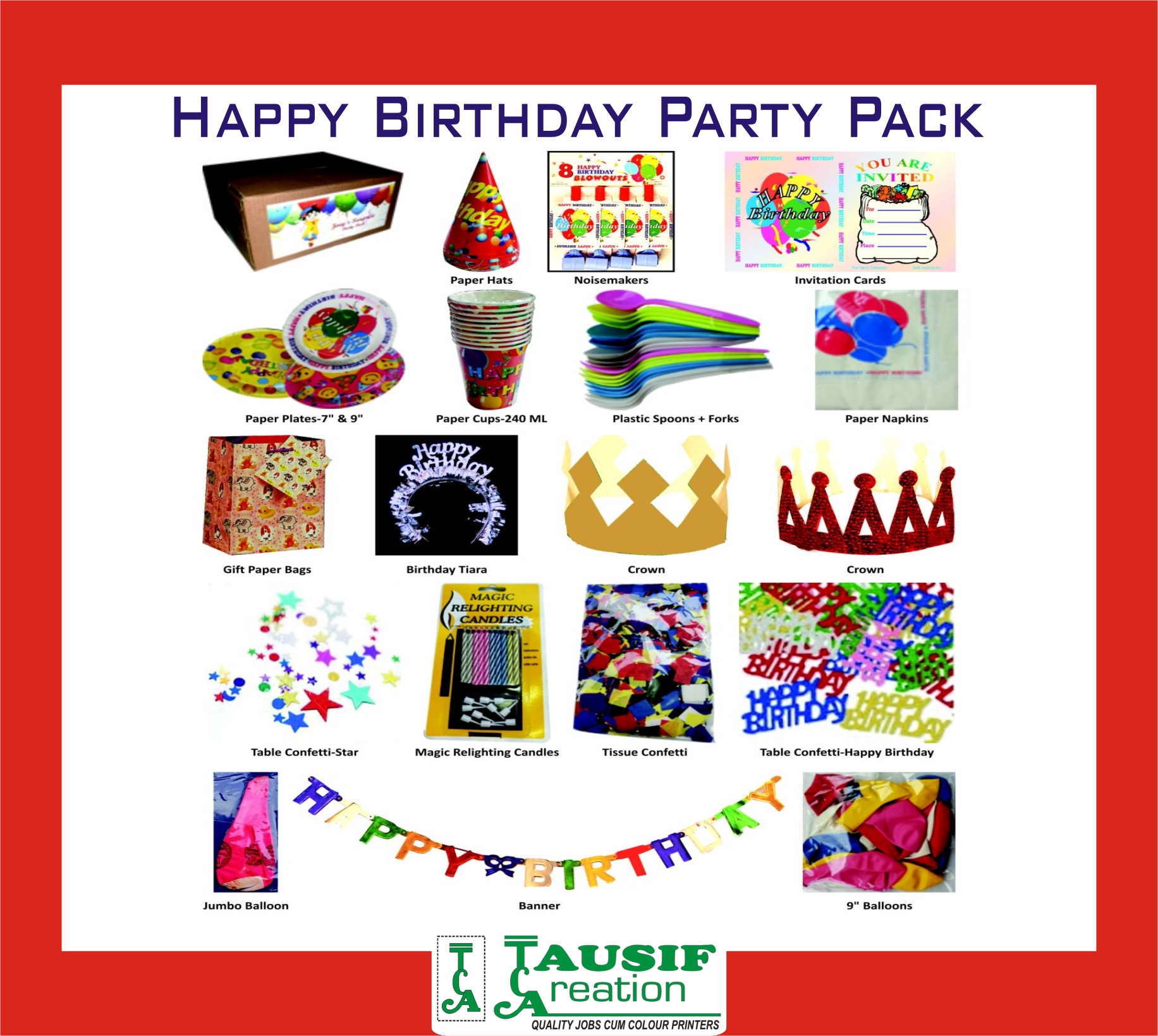 Buy New Happy Birthday Party Pack (Qty Pack - 20 Items) Online @ ₹1499 ...