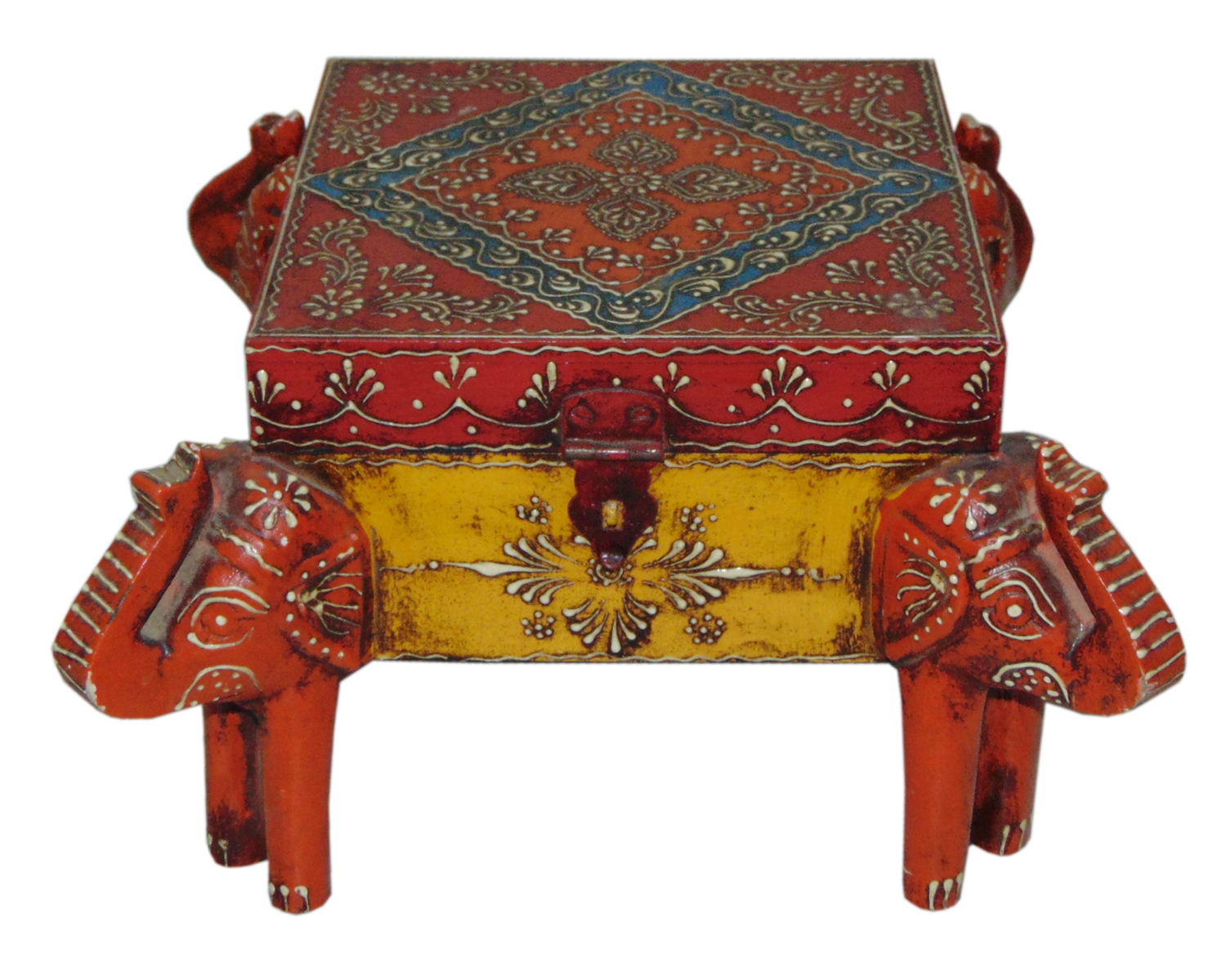 Buy Akhani Handicrafts Multicolor Wooden Hand Painted Elephant Bajot ...
