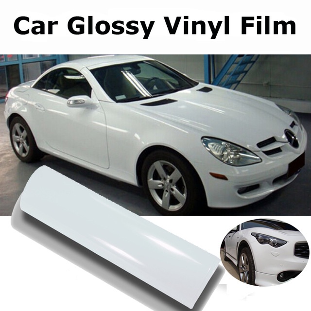 Buy 24x24 Glossy White Vinyl Car Wrap Sheet Roll Film Sticker Decal ...