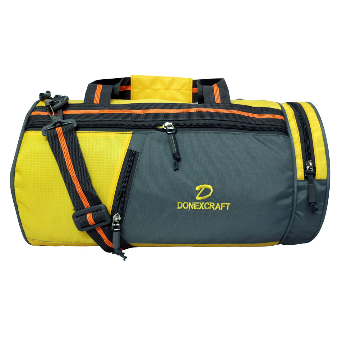 Buy Donex Trendy 21 L Nylon Gym/Travel Bag Yellow Grey RSC01834 Online ...