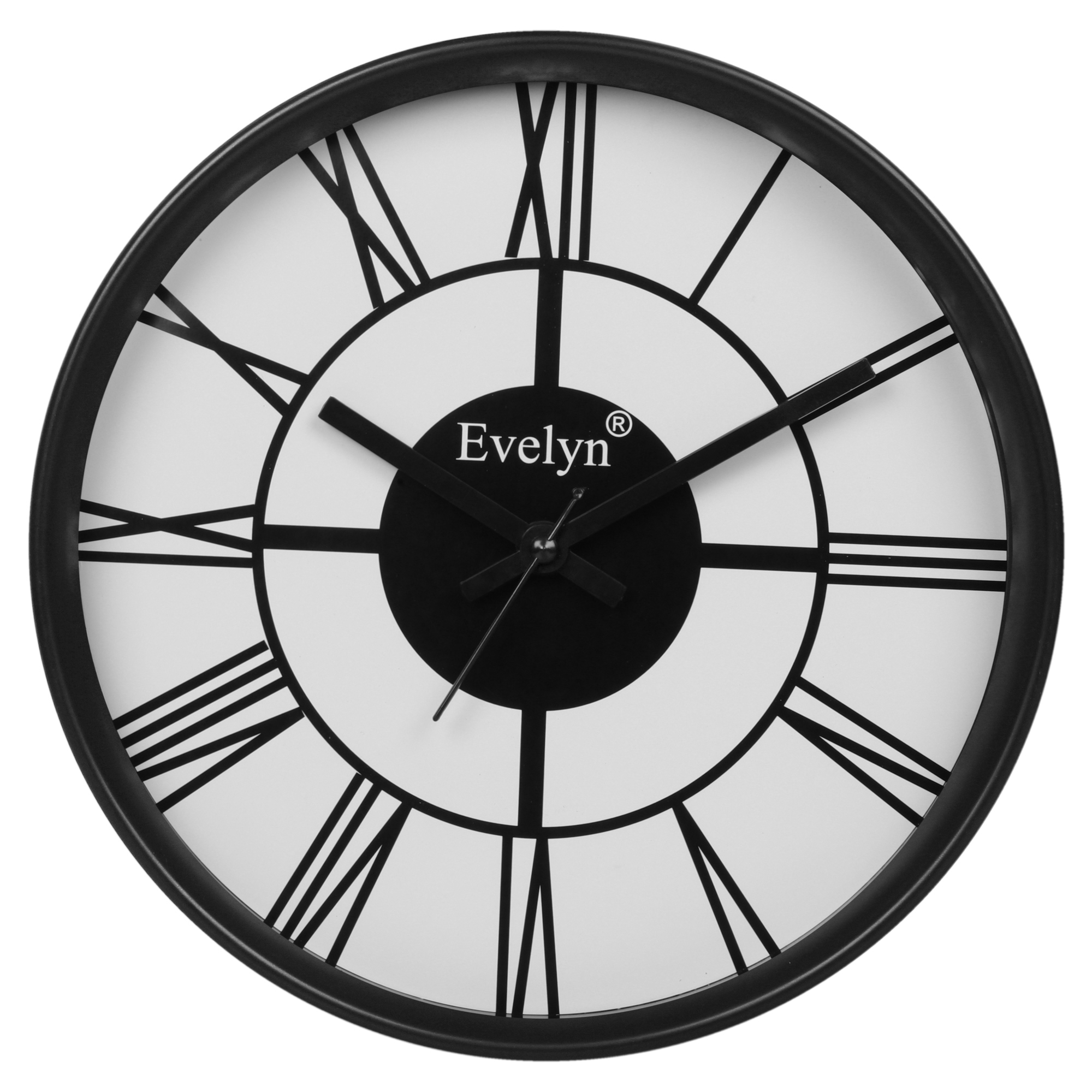 Buy Evelyn Round Wall Clock With Glass For Home / Bedroom / Living Room ...