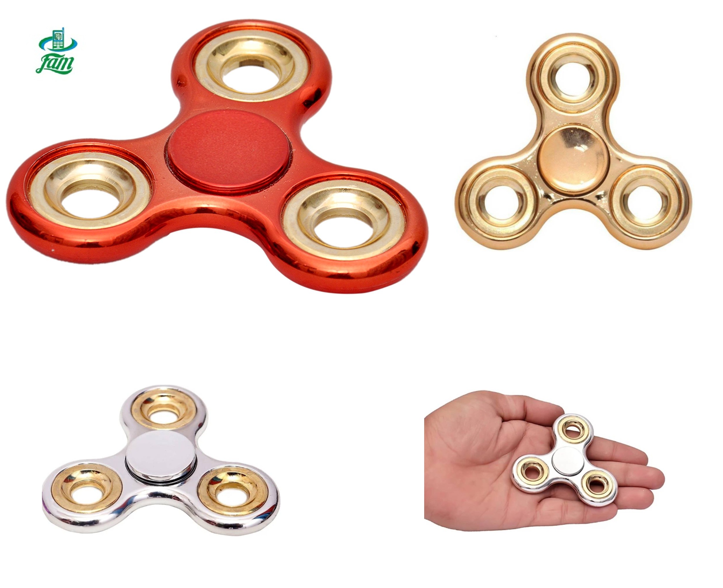 Buy Fam Chrome Metallic Fidget Hand Spinner Toy for Kids and Adults ...