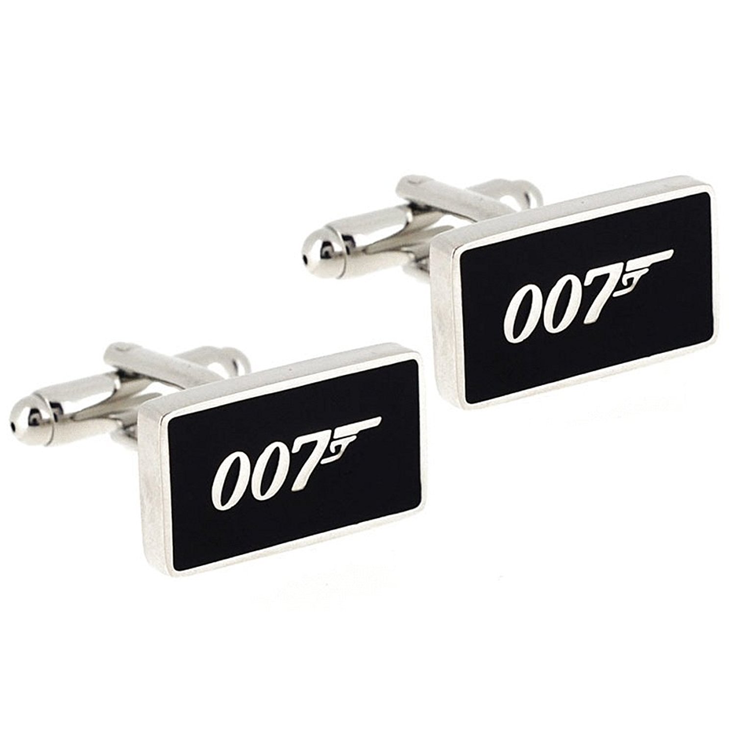 Buy The Jewelbox 007 James Bond Rectangle Black Formal Shirt Brass ...