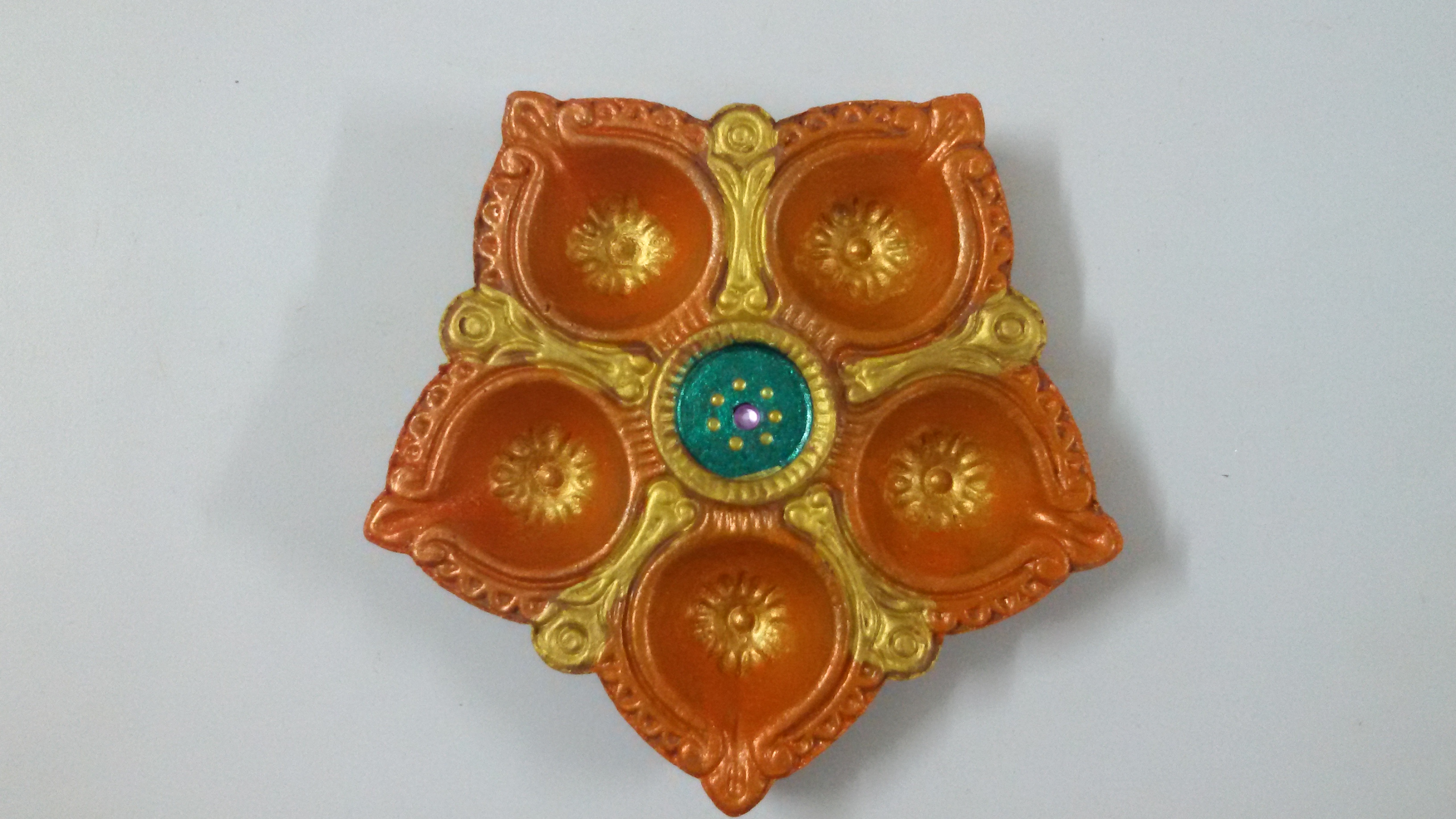 Designer Decorative Diya - 5 Leave Pentagon Prices in India- Shopclues ...