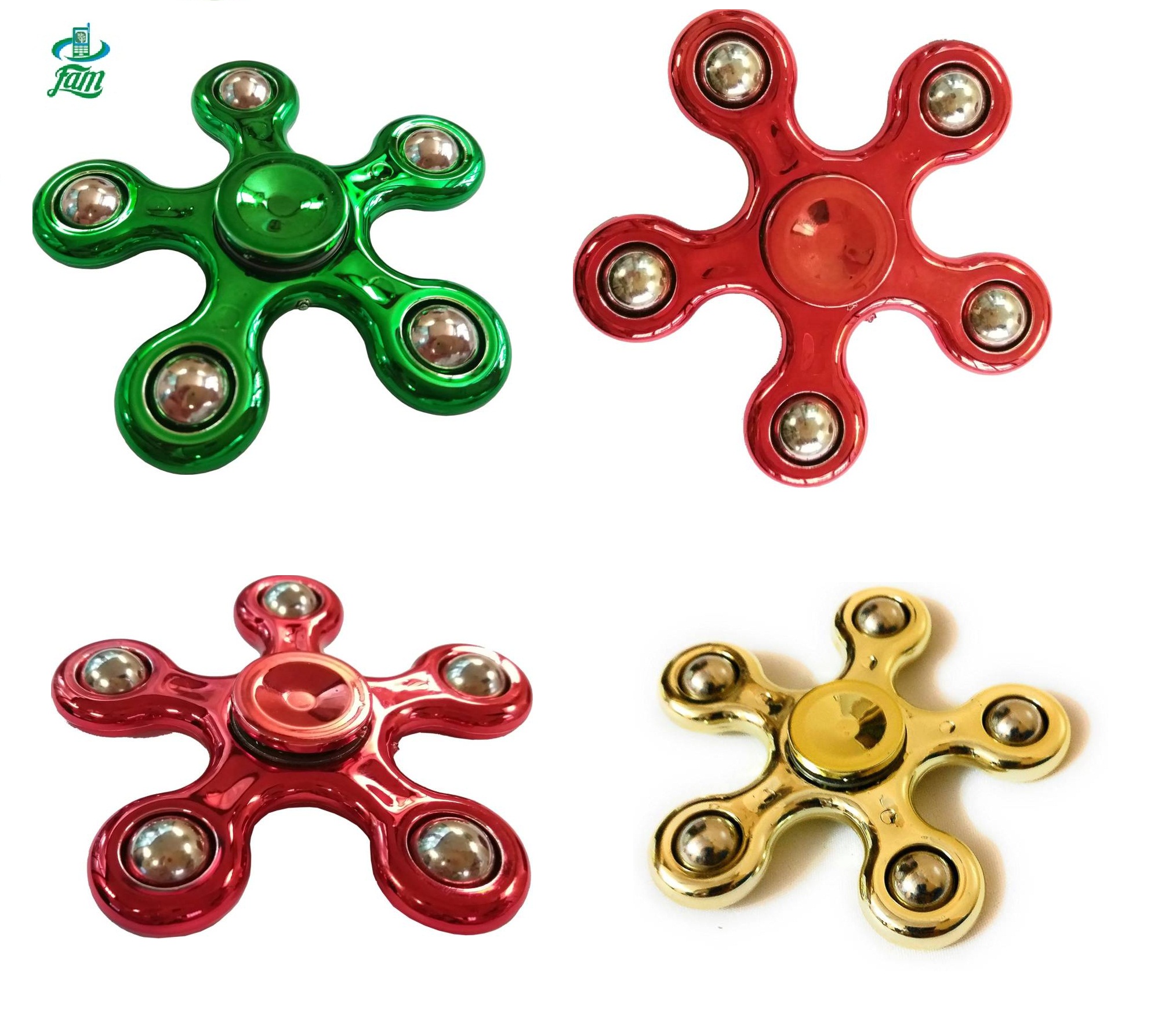 Buy Fam chrome metallic penta ball spinner ( Assorted Color) Online ...