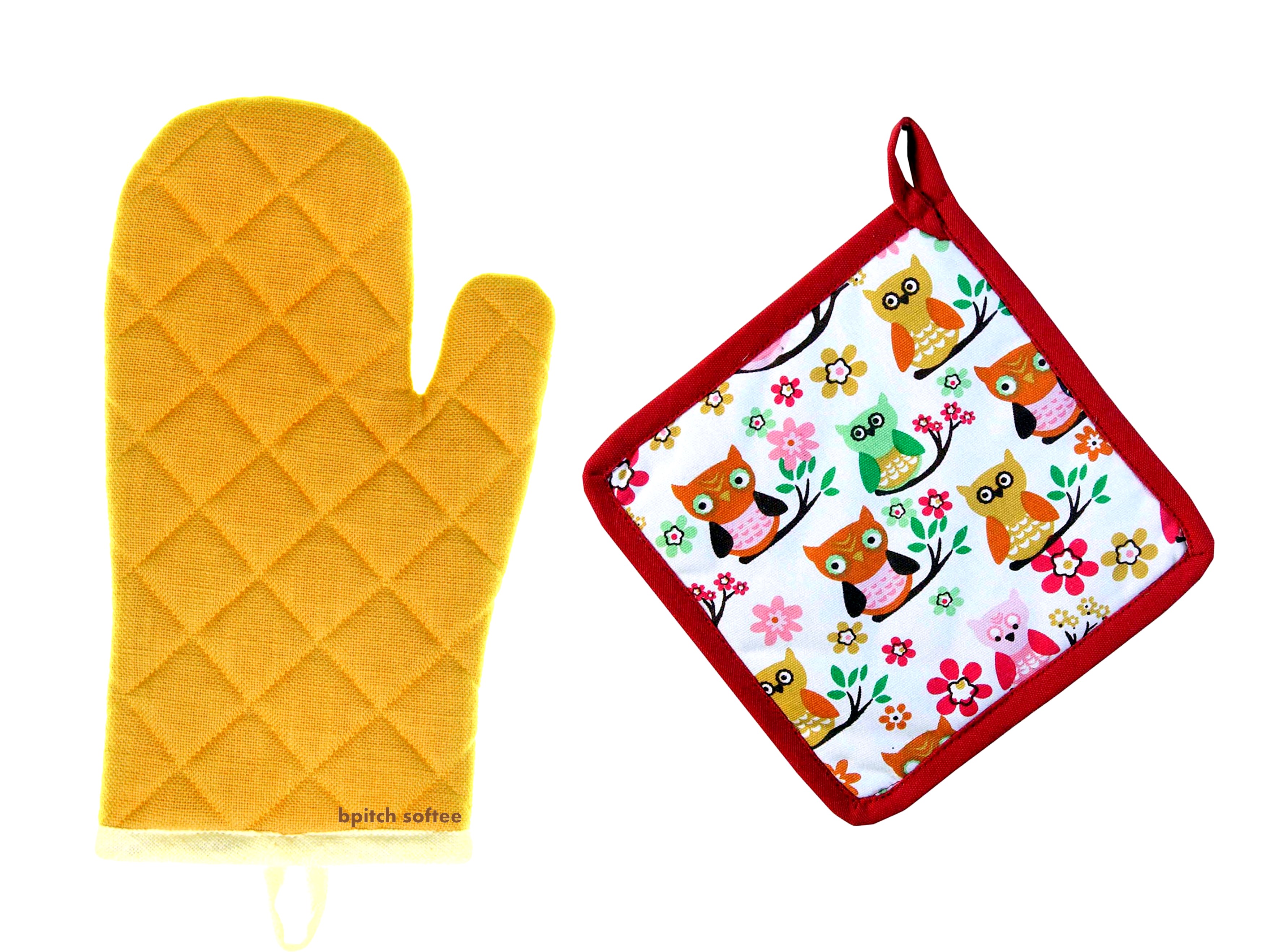 Buy SOFTEE 2 pc Kitchen Set - 1 Oven Glove + 1 Matti Pot holder Online ...
