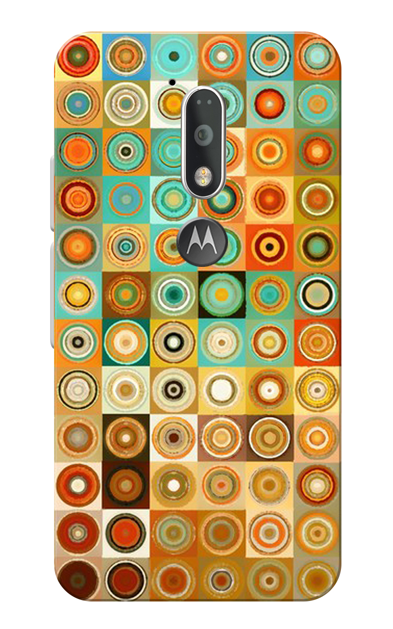 Buy Moto G4 Plus, Moto G4 Case, Multi Color Circles Slim Fit Hard Case ...