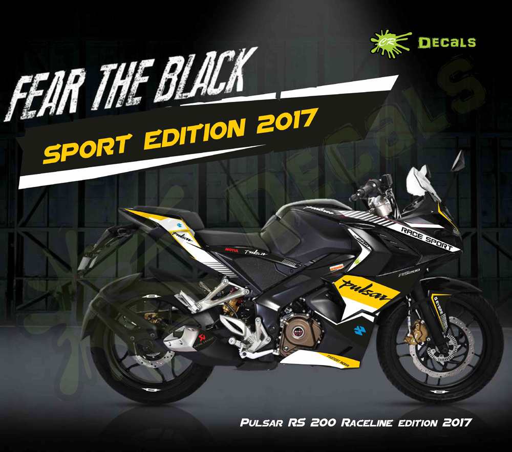 Buy CR Decals PULSAR RS 200 Custom Decals/Stickers SPORT Edition Kit ...