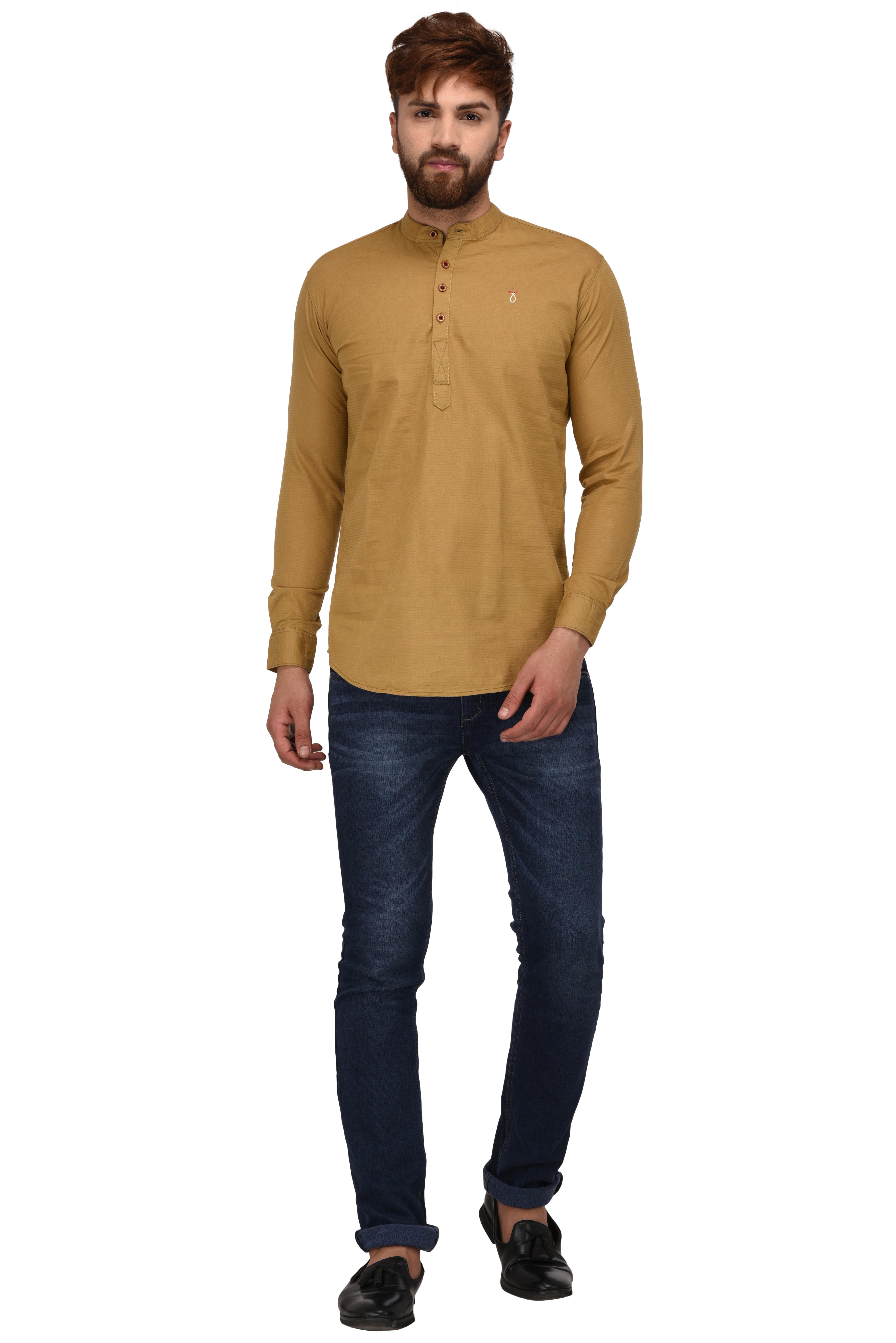 Buy Yo Republic Brown Color Kurta Online @ ₹649 from ShopClues