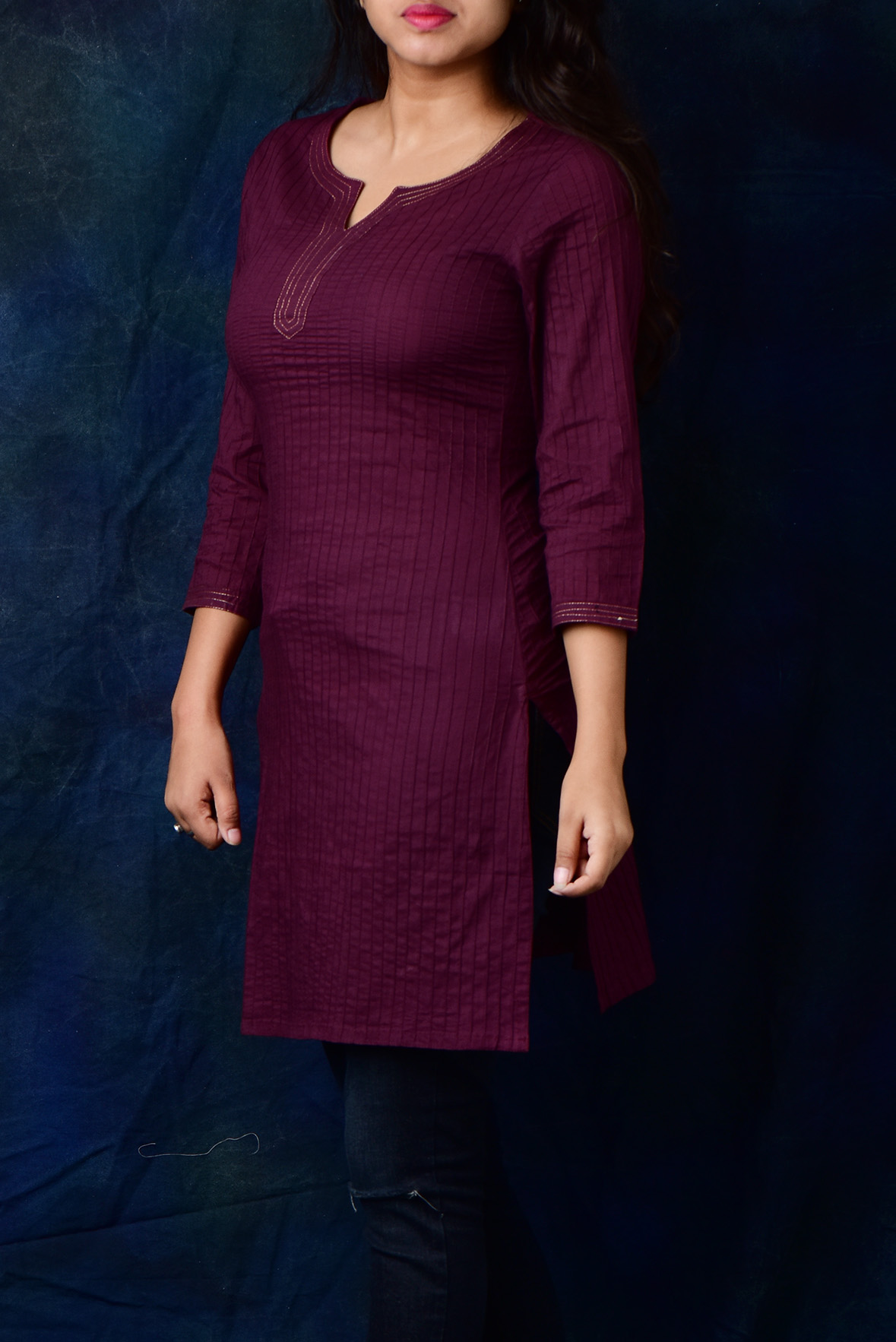 Buy Pintex Dark Purple Kurti Online @ ₹349 from ShopClues