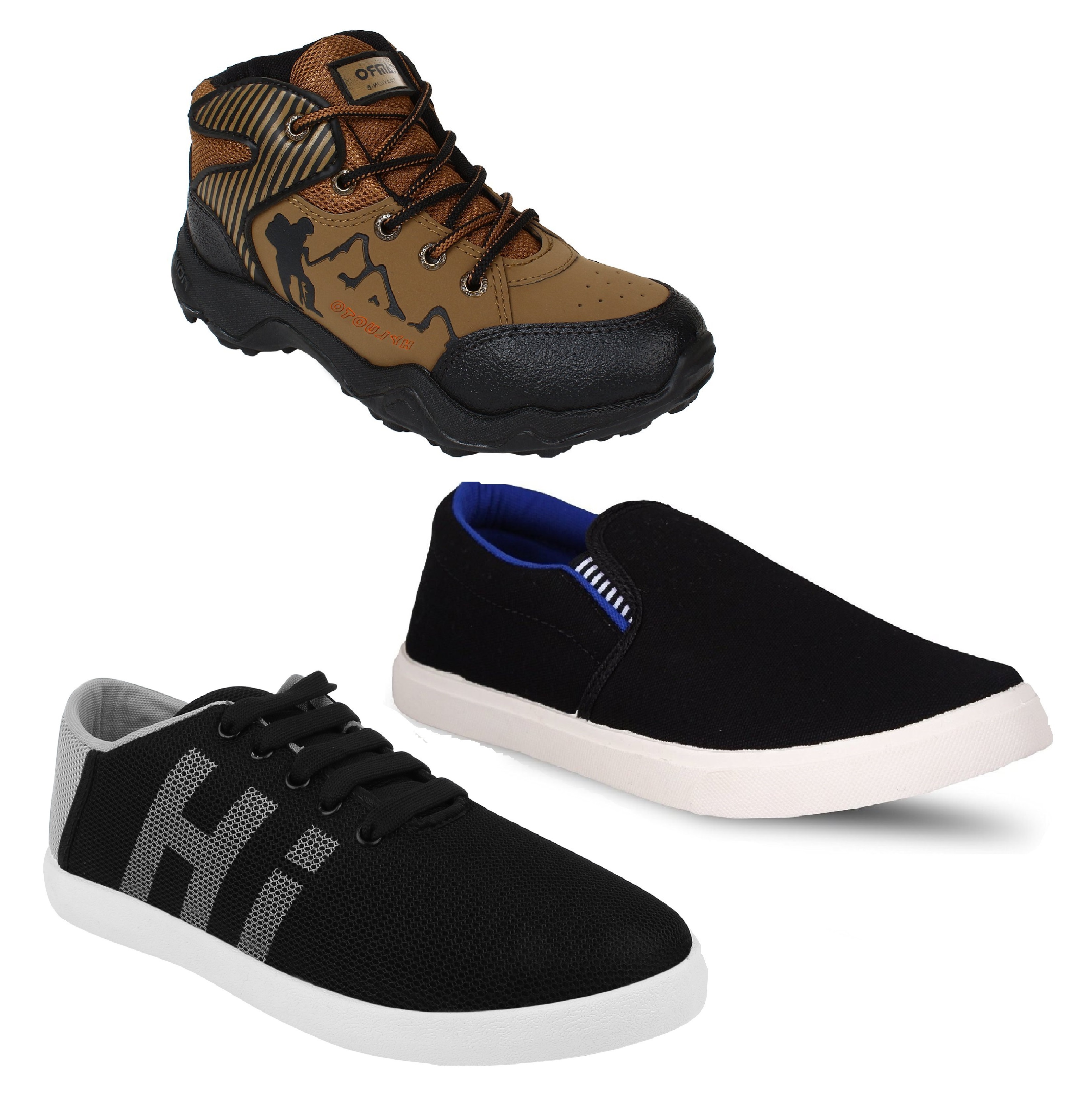 Buy Chevit Men's Trio Pack of 3 Casual Running Shoes With Sneakers ...