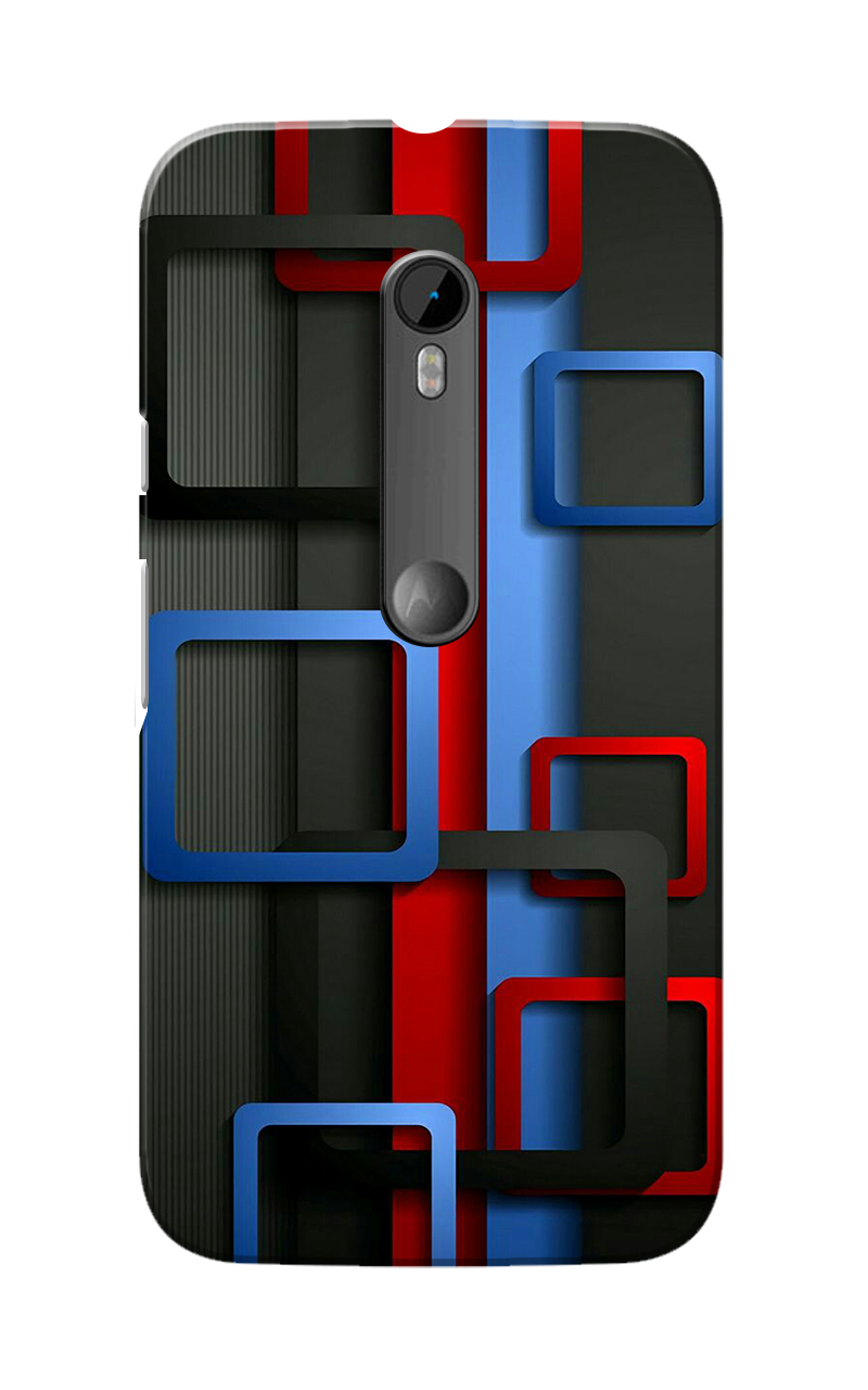 Buy Moto G3 Case, Moto G Turbo Case, Square Blue Red Black Slim Fit ...