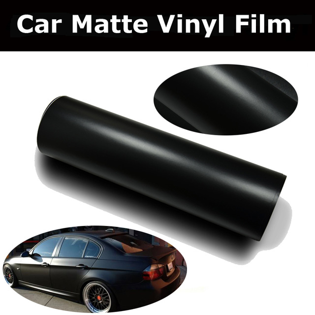 Buy 24x24 Matte Black Vinyl Car Wrap Sheet Roll Film Sticker Decal ...