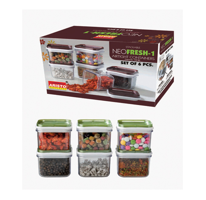 Aristo Houseware, Air Tight Dry Storage System, Neo Fresh No 1, 6 - Pcs ...