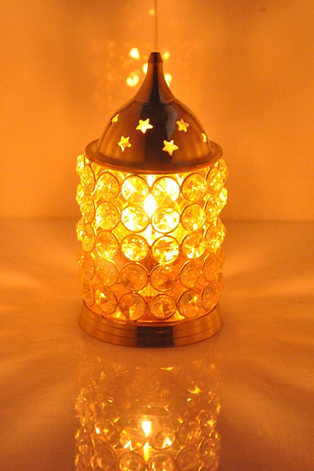 Buy SAARTHI Brass Akhand Diya Diamond Crystal Deepak/Dia Akhand Jyot ...