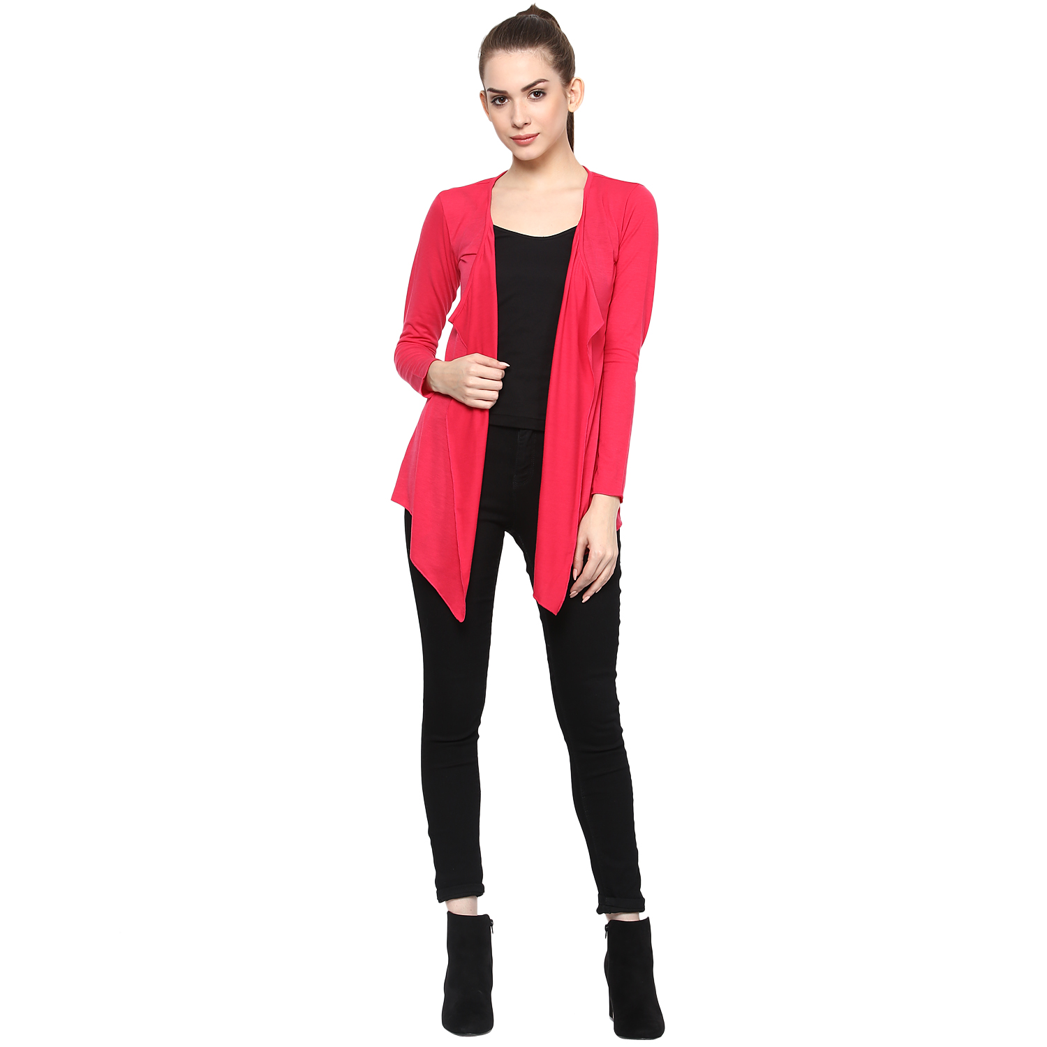 Buy Moderno Women Premium Regular Fit Shawl Collar/Cowl Neck Shrug ...
