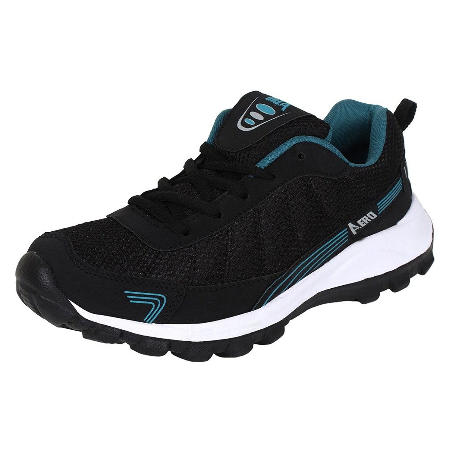 Buy Aero Black,Cyan Lace-up Running Shoes for Men Online @ ₹499 from ...