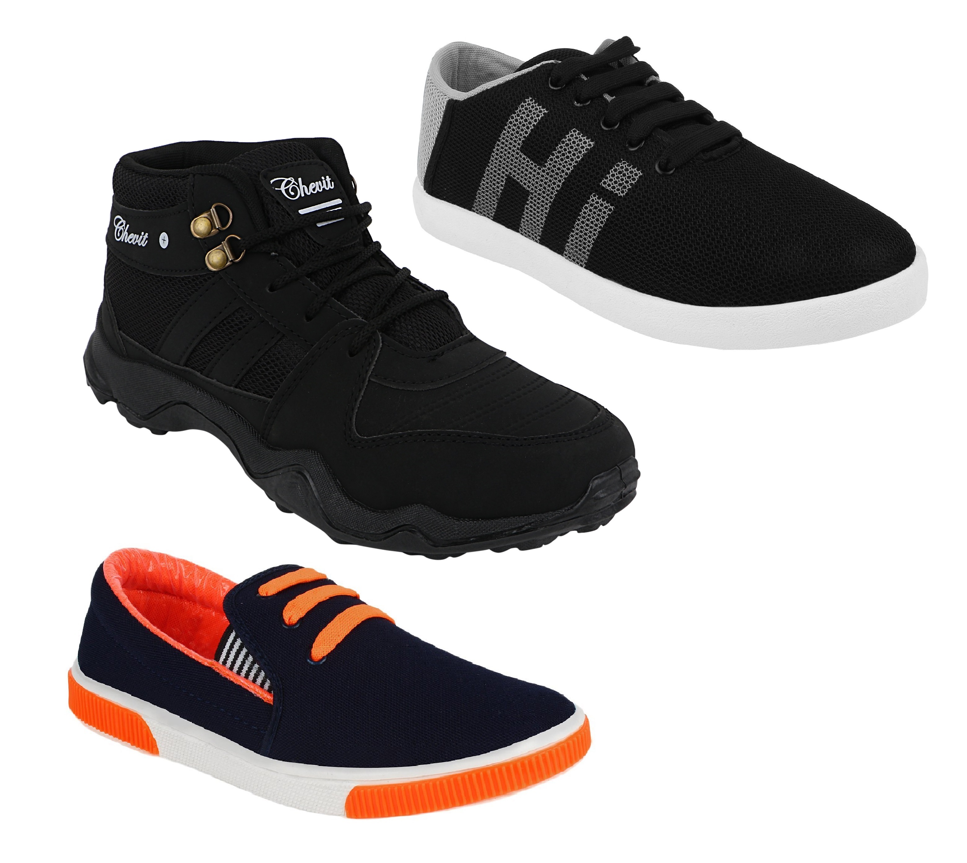 Buy Chevit Men's Trio COMBO Pack Of 3 Training Shoes with Sneakers and ...