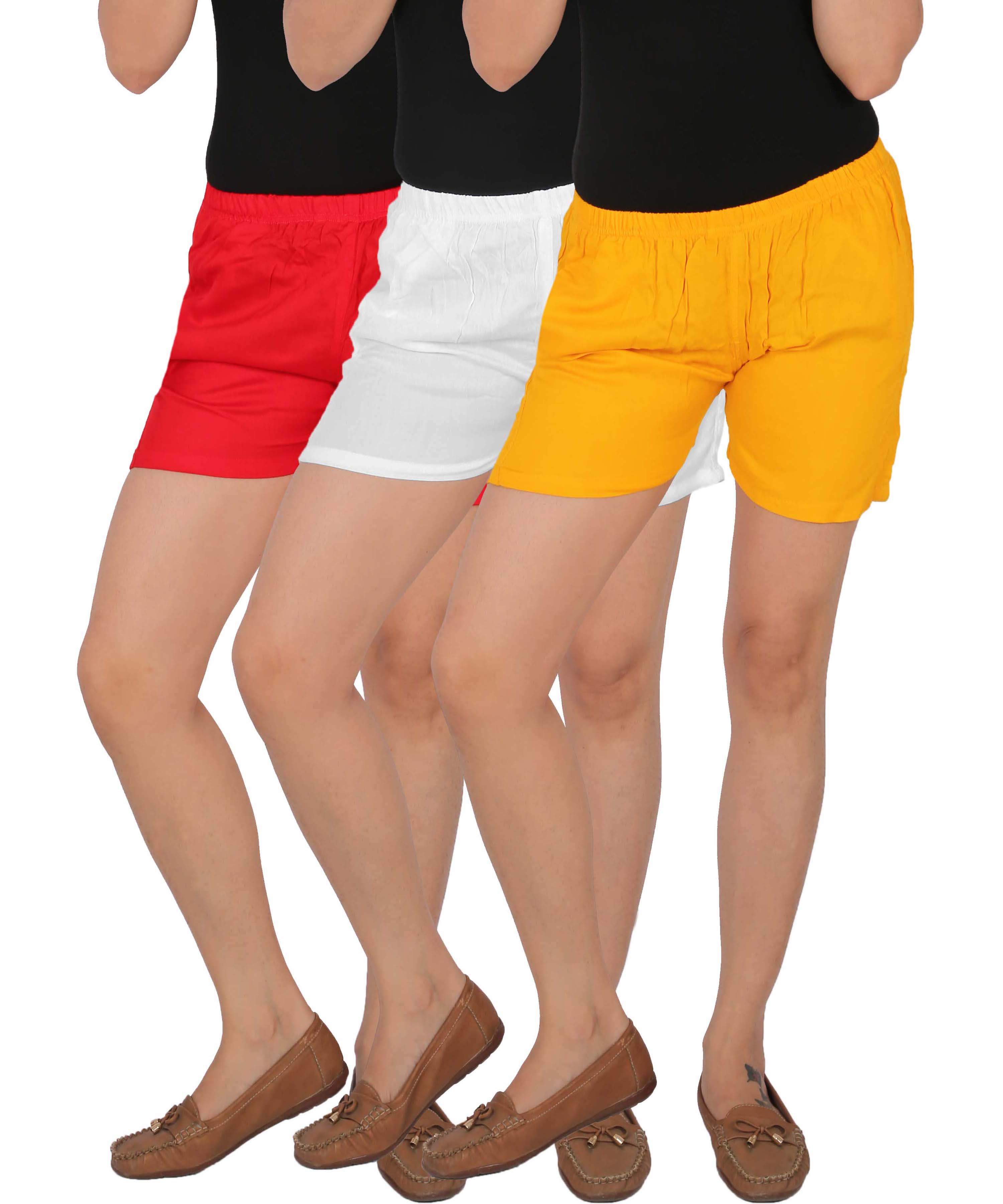 Buy Culture the Dignity Women's Solid Rayon Shorts With Side Pockets ...