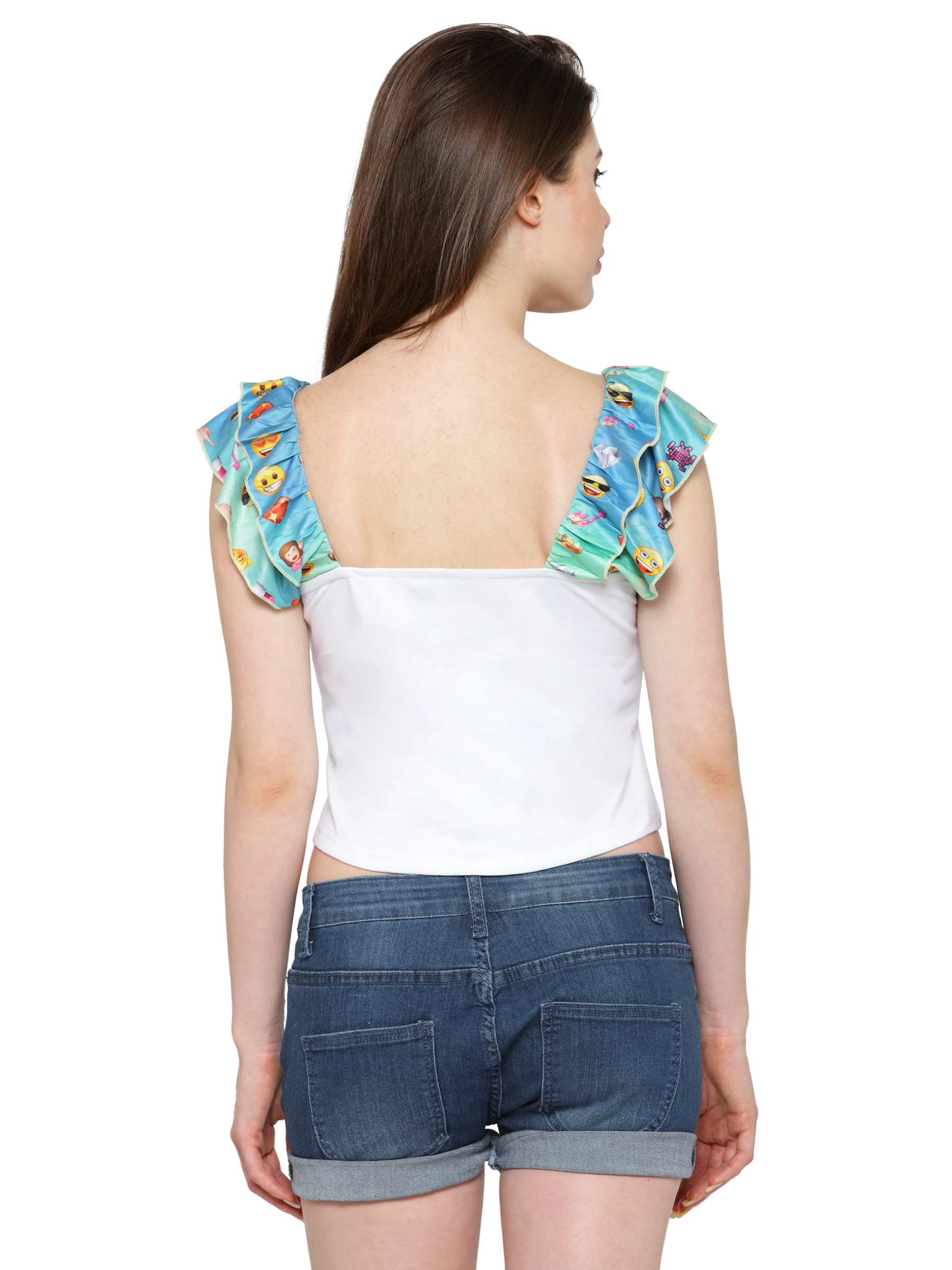 Buy Inspire World White Plain Square Neck Crop Tops For Women Online ...