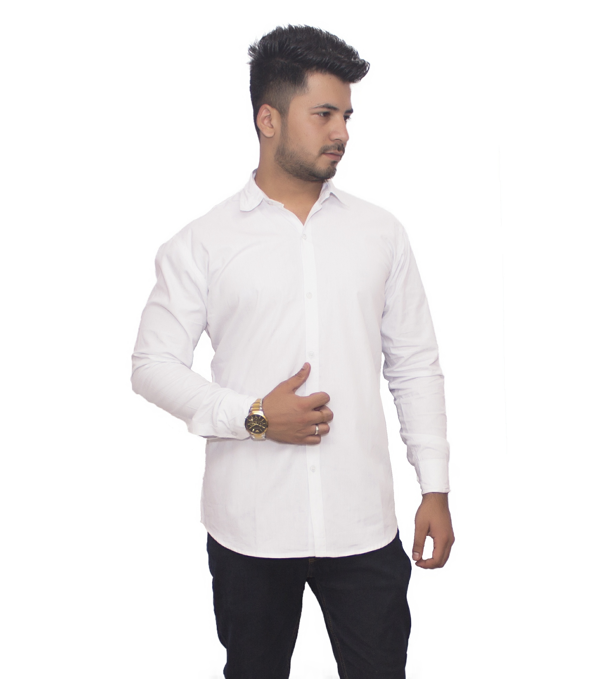Buy Collar High White Men Casual Poly-Cotton Shirt Online @ ₹799 from ...