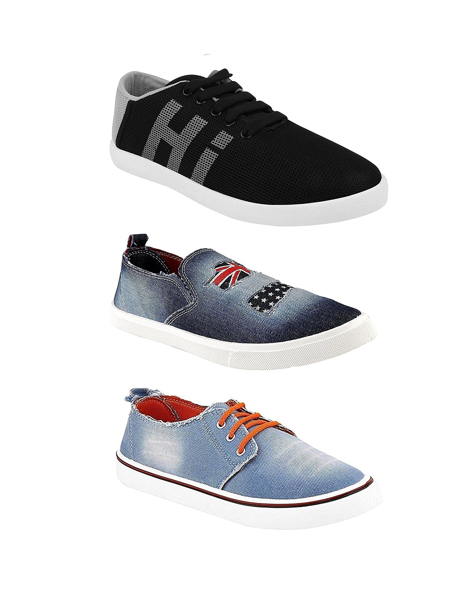 Buy Chevit Men's Combo Pack Of 3 Casual Shoes, Sneakers With Loafers ...