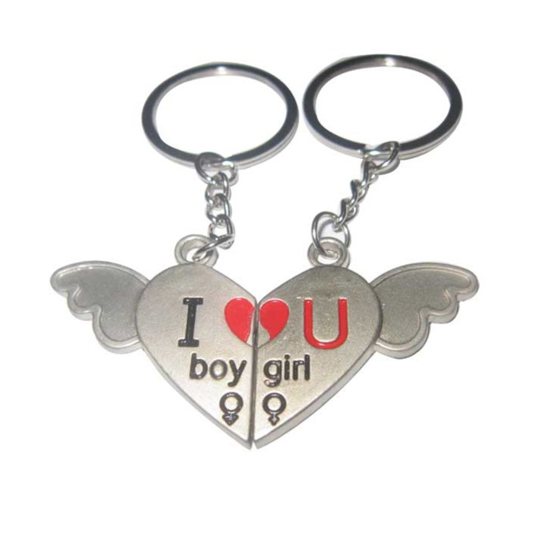 Buy Anishop Love Boy Girl Couple Key Chain Silver MultiPurpose keychain ...