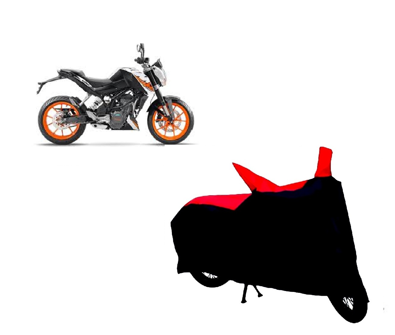Buy AutoAge Two Wheeler Red+Black Cover for KTM Duke 200 Online @ ₹299 ...