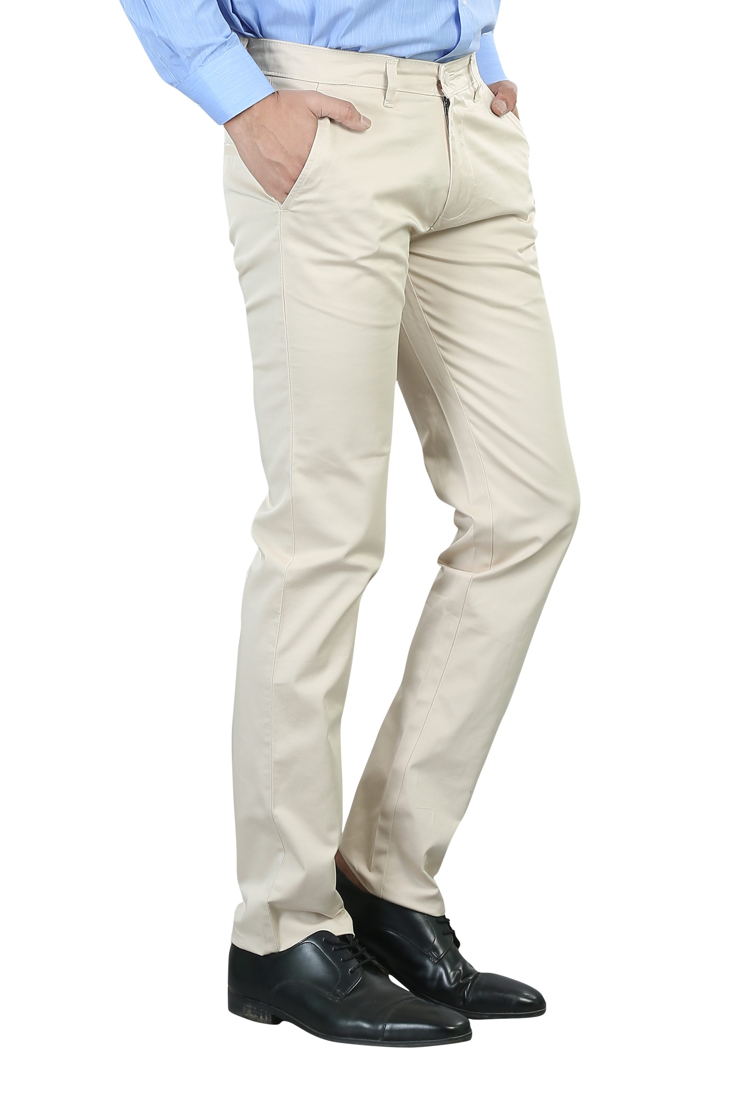 Buy Teralee 23002 Men's Stone Regular Fit Cotton Formal Trouser Online ...